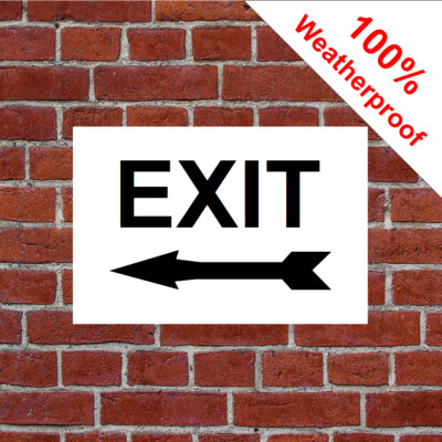 Exit sign with arrow 5124 Waterproof Solvent Resistant signs and ...