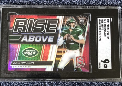 2021 Panini Spectra #RA-2 Zach Wilson Rise Above Pink RC /25 HGA 9 | eBay