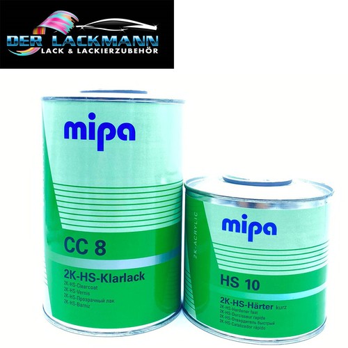 Mipa Klarlack CC8 1L Spezial+Härter HS10 kurz 0,5L Acryl Set für ...