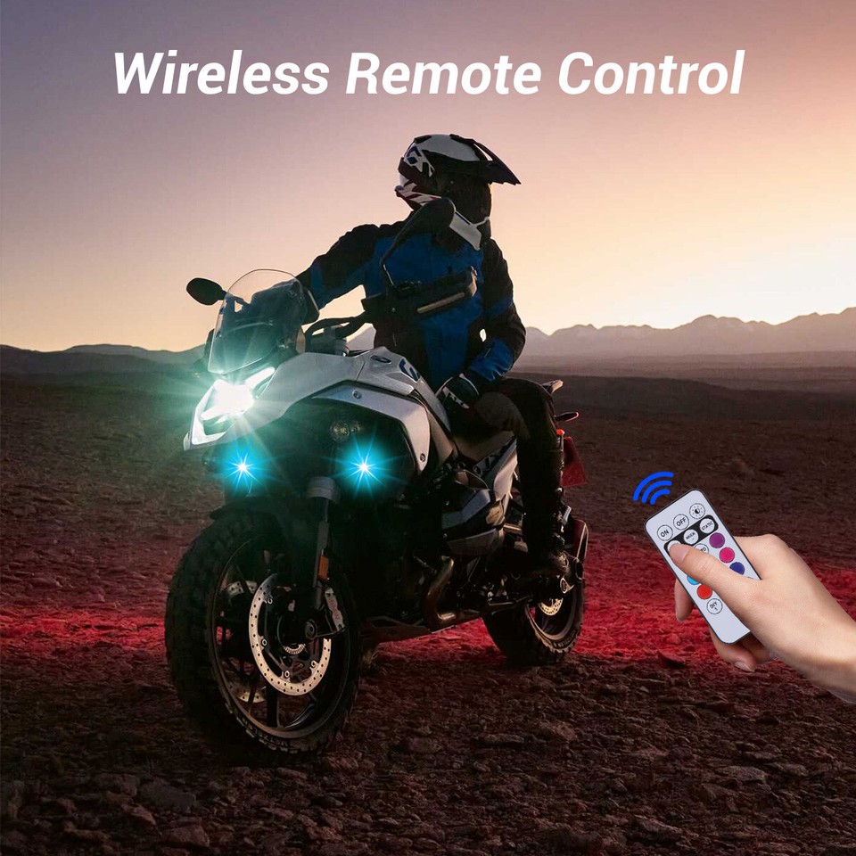 RGB LED Strobe Light Wireless Remote Control For Car Bike Motorcycle ...