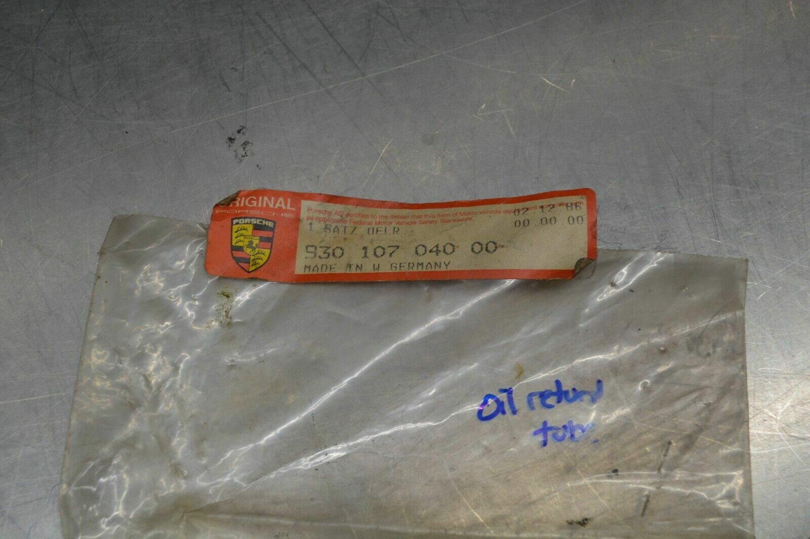 NOS GENUINE PORSCHE Oil Return Tube Kit Collapsible 930 107 040 00 OEM ...