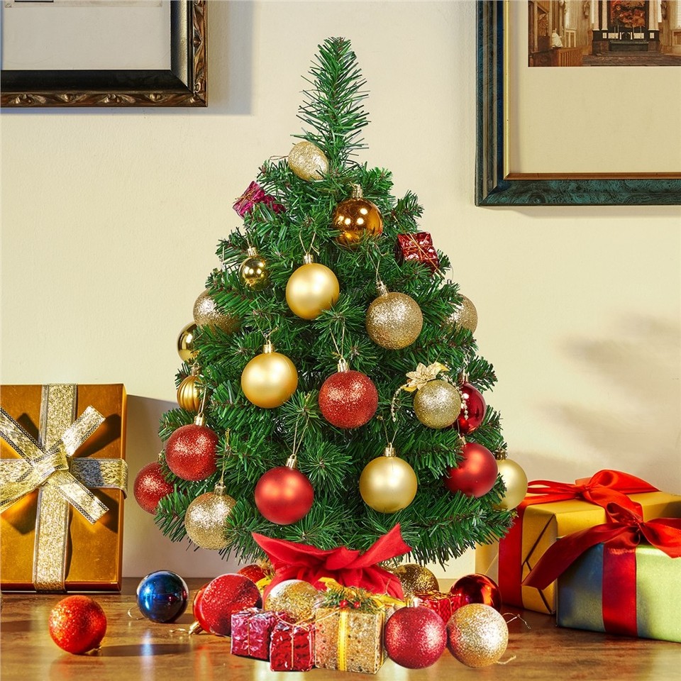 2/3Ft Mini Artificial Christmas Tree Tabletop Small Xmas Tree Holiday ...