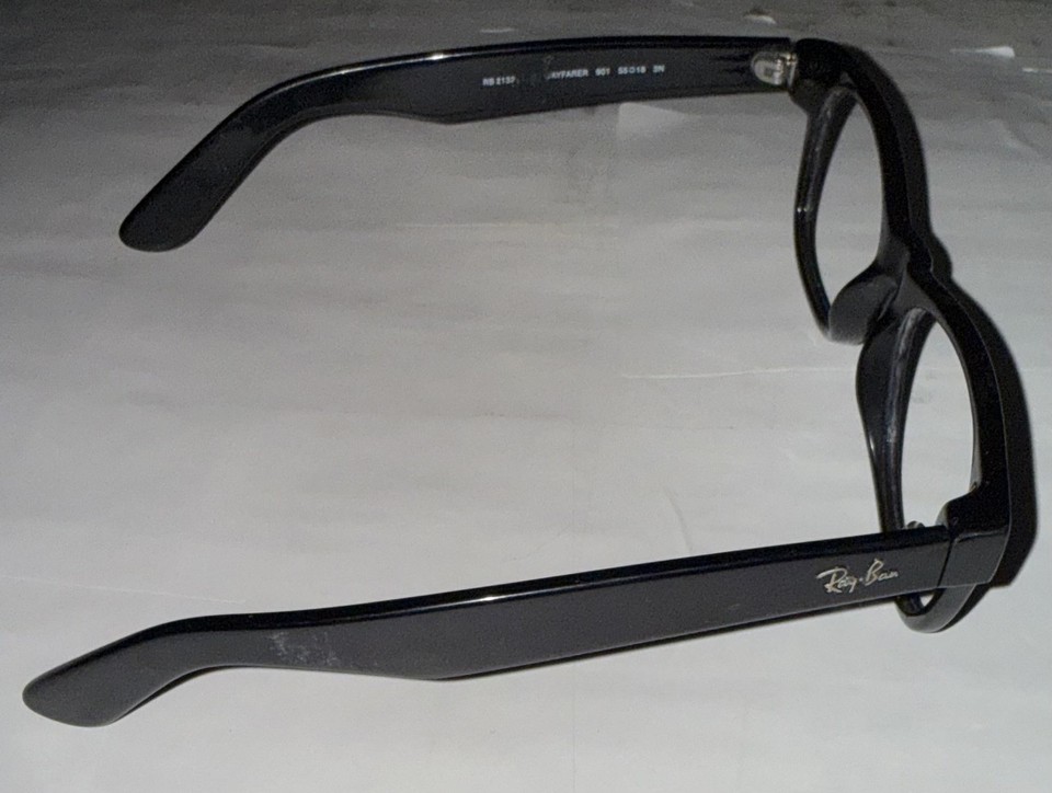 Ray-Ban RB2132 Wayfarer Sunglasses Mens 55mm Black Frames Only Made In ...