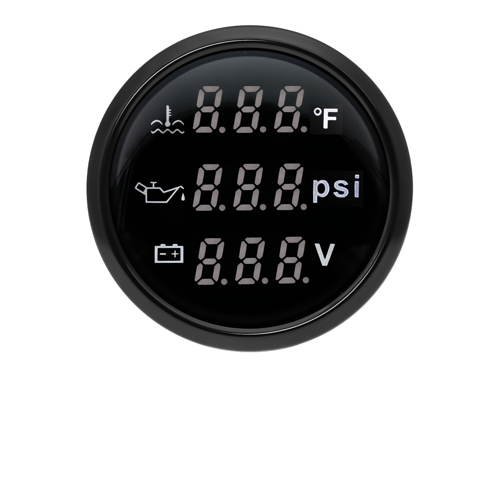 52mm 3 in 1 Multifunction Gauge | Black | Analog & Digital | Steel ...