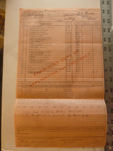 Movie Exhibitor Contract-Paramount 8/7/1928 The Fleet's In Clara Bow ...