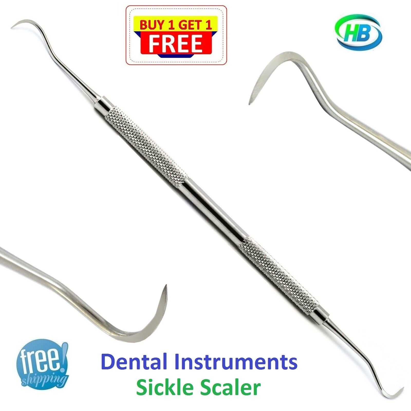 DENTAL INSTRUMENTS UNIVERSAL SICKLE JACQUETTE SCALER STAINLESS STEEL ...