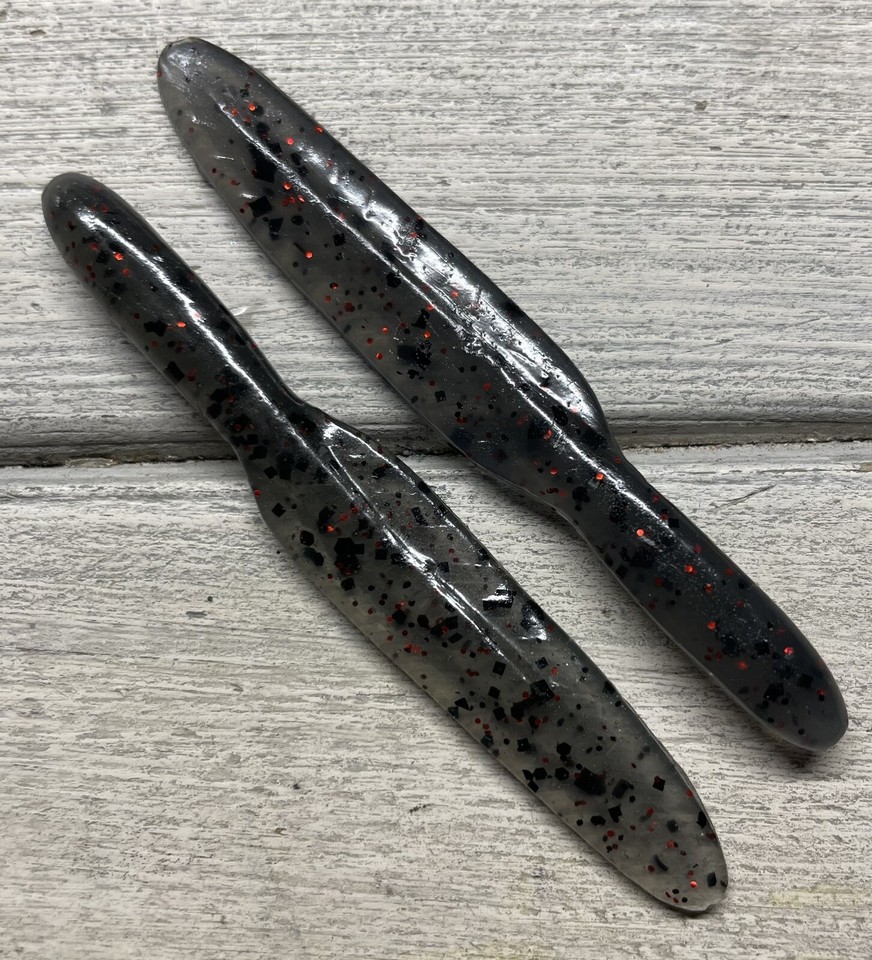 Hand Poured 3” Reapers Smoke Pepper Red Flake Lot Of 25 Finesse Baits | eBay