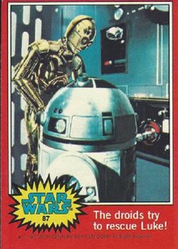 1977 Topps Star Wars Series 2 Red #87 The Droids Try To Rescue Luke ...