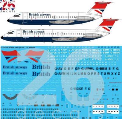 26 Decals STS44395 1:144 British Airways Negus & Negus BAC 1-11s | eBay UK