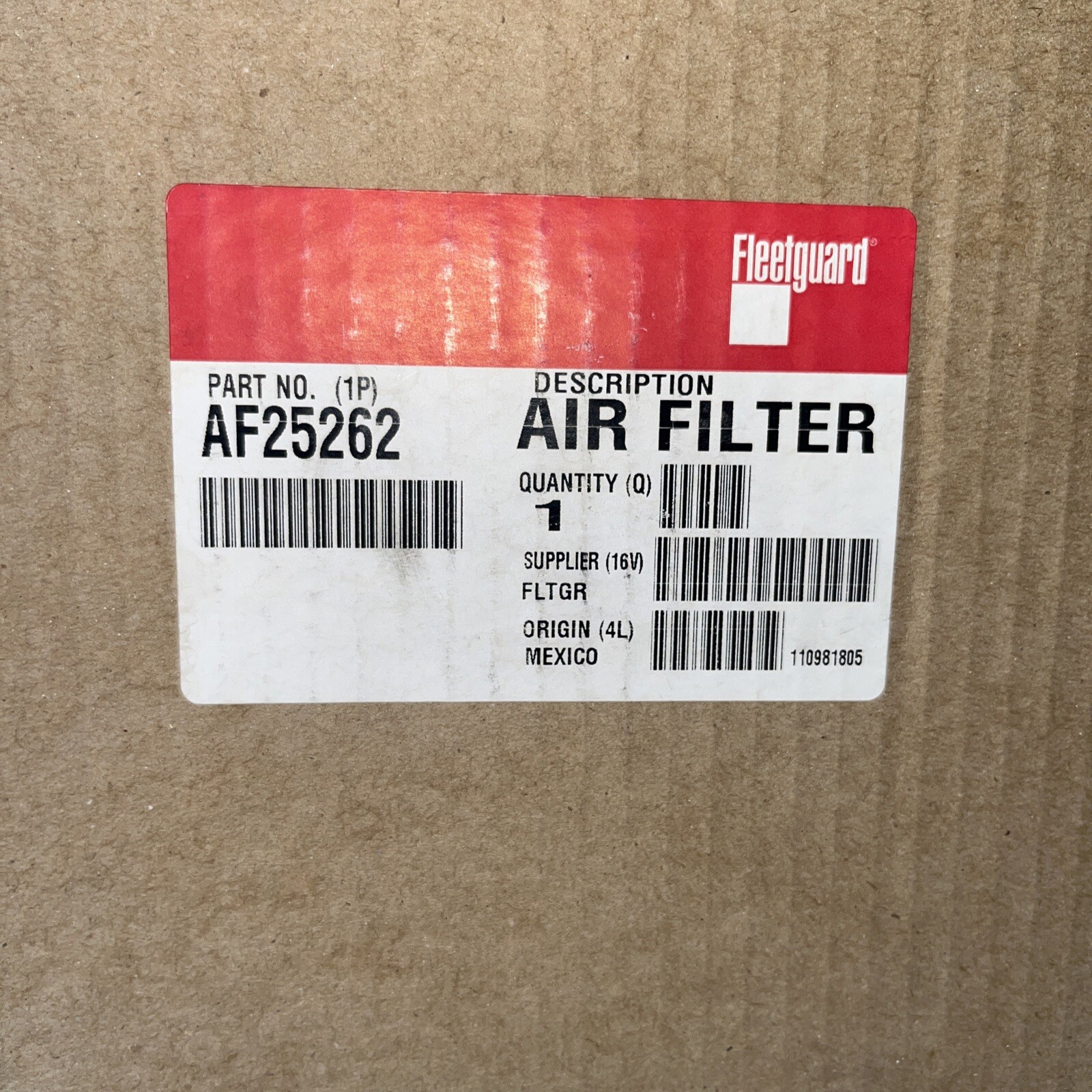 FLEETGUARD AF25262 - Air filter cross reference