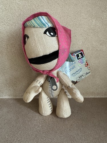 2009 Rare Little Big Planet 2 White Knit Sackgirl Plush Doll Stuffed ...