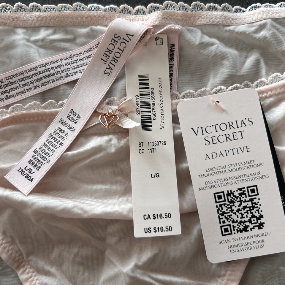 Victoria's Secret NWT Adaptive Large Pink Bikini Panty Bow Logo GAMUT ...