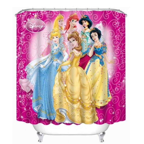 Elegant Disney Princesses 3D Shower Curtain Polyester Bathroom Decor ...