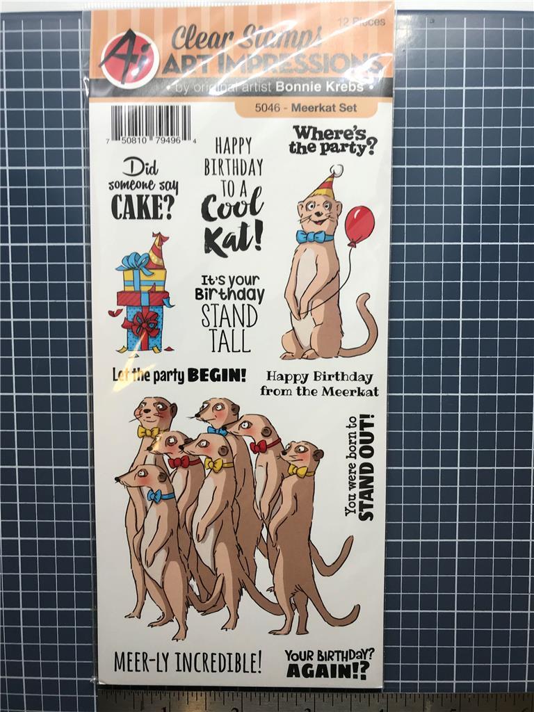 Art Impressions Funny Farm Clear Stamp Set Meerkat Birthday for sale ...
