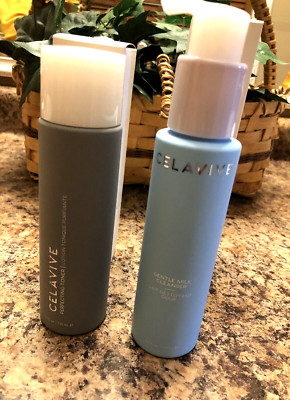 USANA CELAVIVE SET Perfecting Toner 4.0 fl. oz. Gentle Milk Cleanser 4. ...