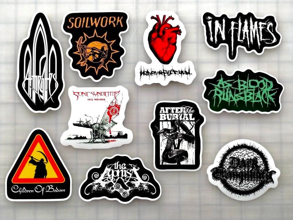 Death Metal Sticker Lot (10 Pack) SET 5 black extreme punk grindcore ...