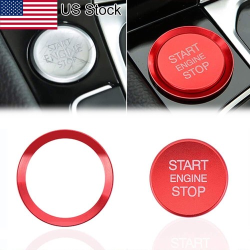 Metal Red Car Start Engine Stop Button Cover For VW Tiguan Passat Golf ...