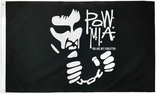 3X5 USA POW MIA NEVER FORGOTTEN HOSTAGES CHAINS MILITARY BLACK FLAG ...