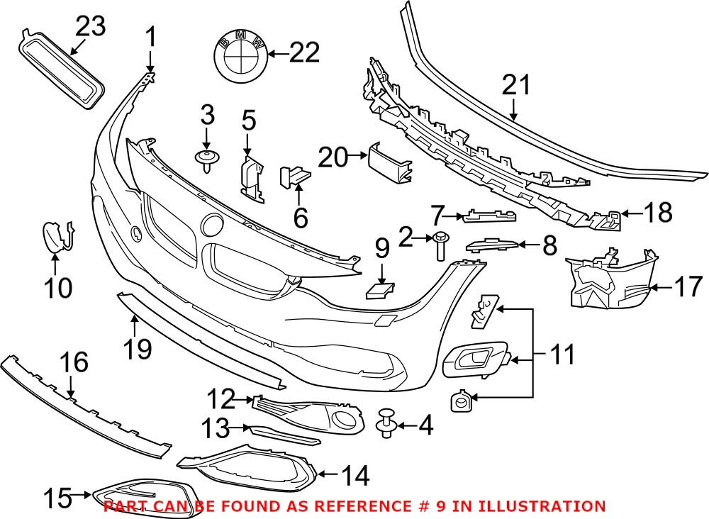 Genuine OEM Front Passenger Right Headlight Washer Cover For BMW ...