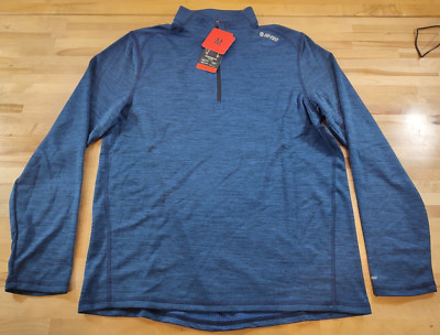 HI-TEC Men's 1/4 Zip Performance Moisture Wicking Pullover Blue Medium ...