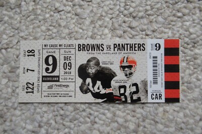 BROWNS VS PANTHERS 12/9/2018 FULL TICKET~ BAKER MAYFIELD ROOKIE RECORD ...