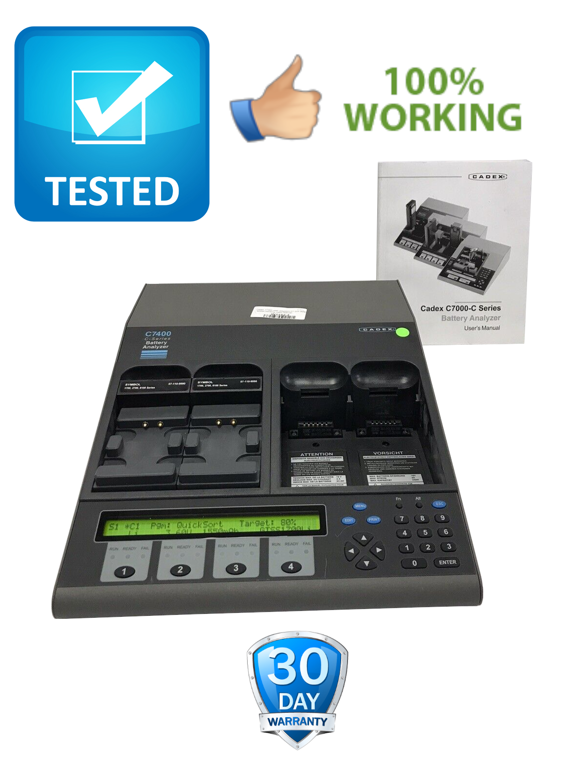 Cadex C7400 Battery Optimizing System Analyzer w/ Adapters Symbol 07-110-9990 | eBay