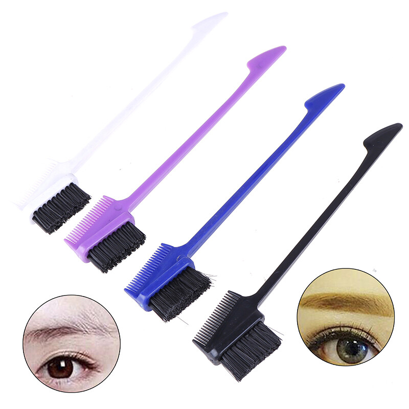 1X Double Sided Edge Control Eyebrow Comb Portable Eye brow Eyelash ...