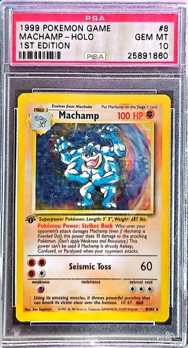 1999 Pokémon Machamp #8/102 Holo 1st Edition PSA 10 | eBay
