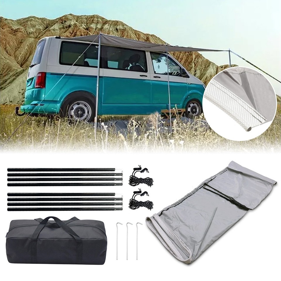 CAMPING AWNING CANOPY SUN SAIL FOR CARAVAN MOTORHOME CAMPER W/ PIPING ...