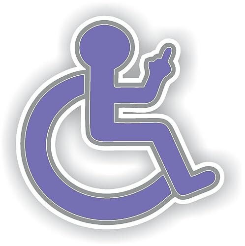 Wheel Chair Handicap Decal Sticker Funny Middle Finger Car Diesel Truck ...