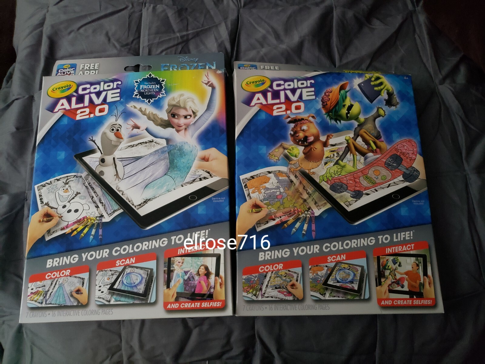 CRAYOLA COLOR ALIVE 2.0~CHOOSE FROZEN OR ZOMBIES~INCLUDES 16PGS & 7 ...