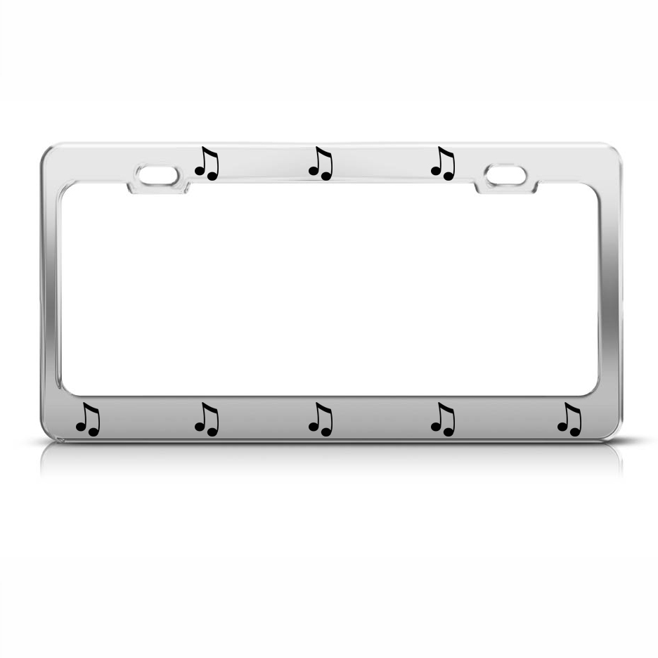 Metal License Plate Frame Musical Note Chome Metal Car Accessories ...