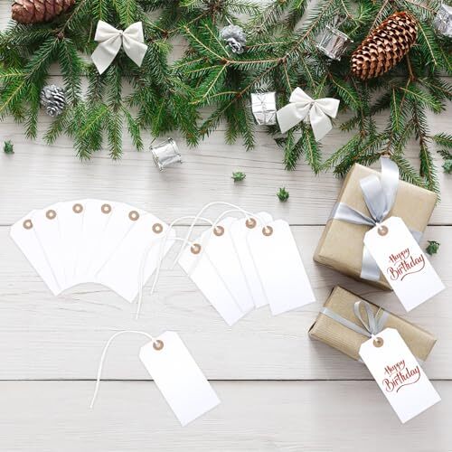 150PCS Blank Shipping Tags 4 3/4 x 2 3/8 inches Manila Label Tags with ...