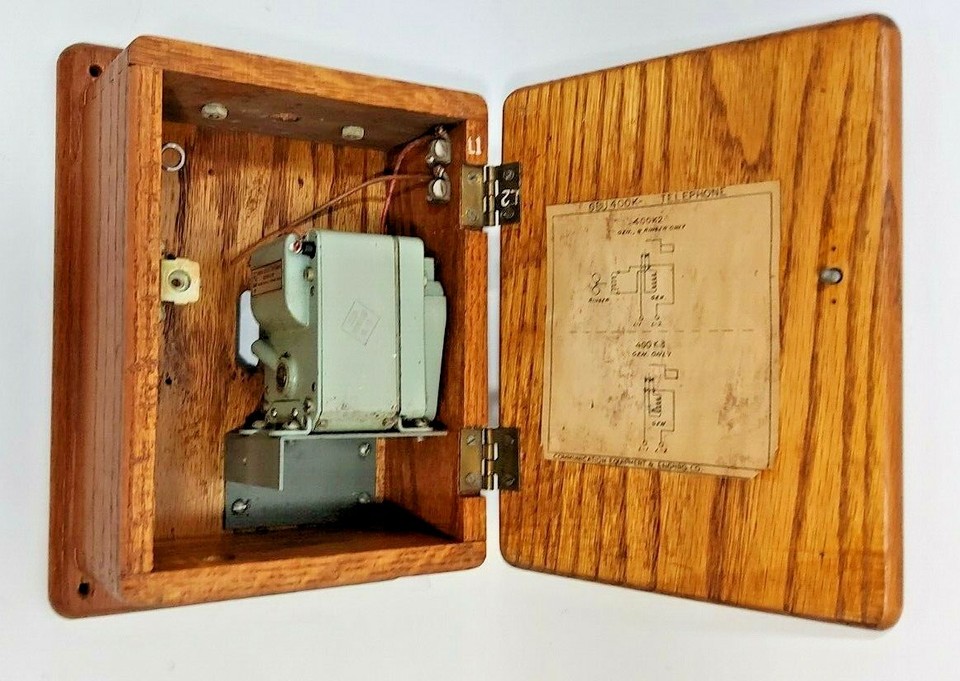 Antique Oak Telephone Ringer Box Modified Ceeco Chicago Missing Parts ...