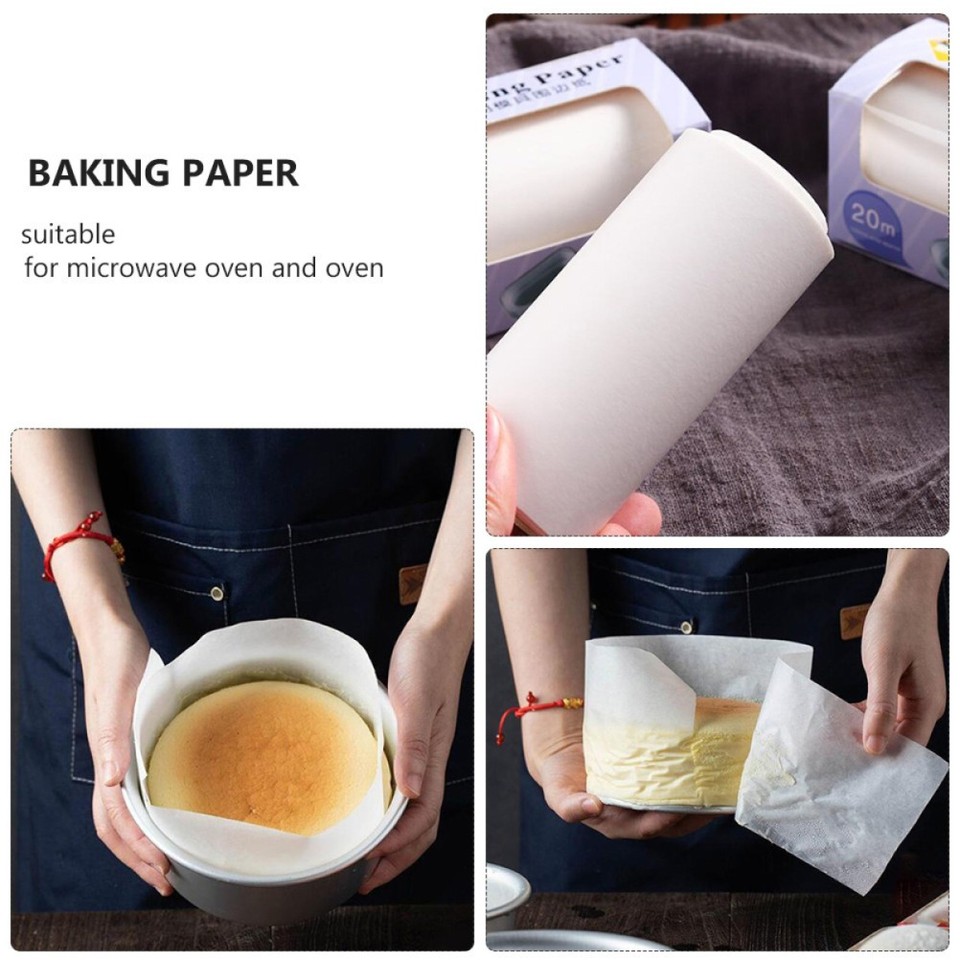 2 Rolls Removal Anti-stick Paper Baking Sleeve for Tins Pan Liners Cake ...