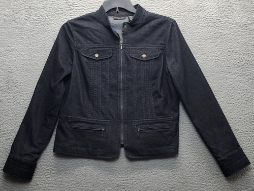 Apostrophe Paris Denim Jacket Women's 14 Black Cotton Stretch Pocket ...