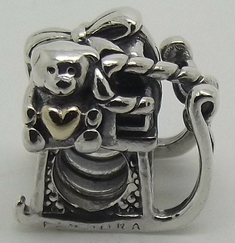 GENUINE RETIRED PANDORA TWO-TONE SILVER & GOLD SANTA'S SLEIGH CHARM ...