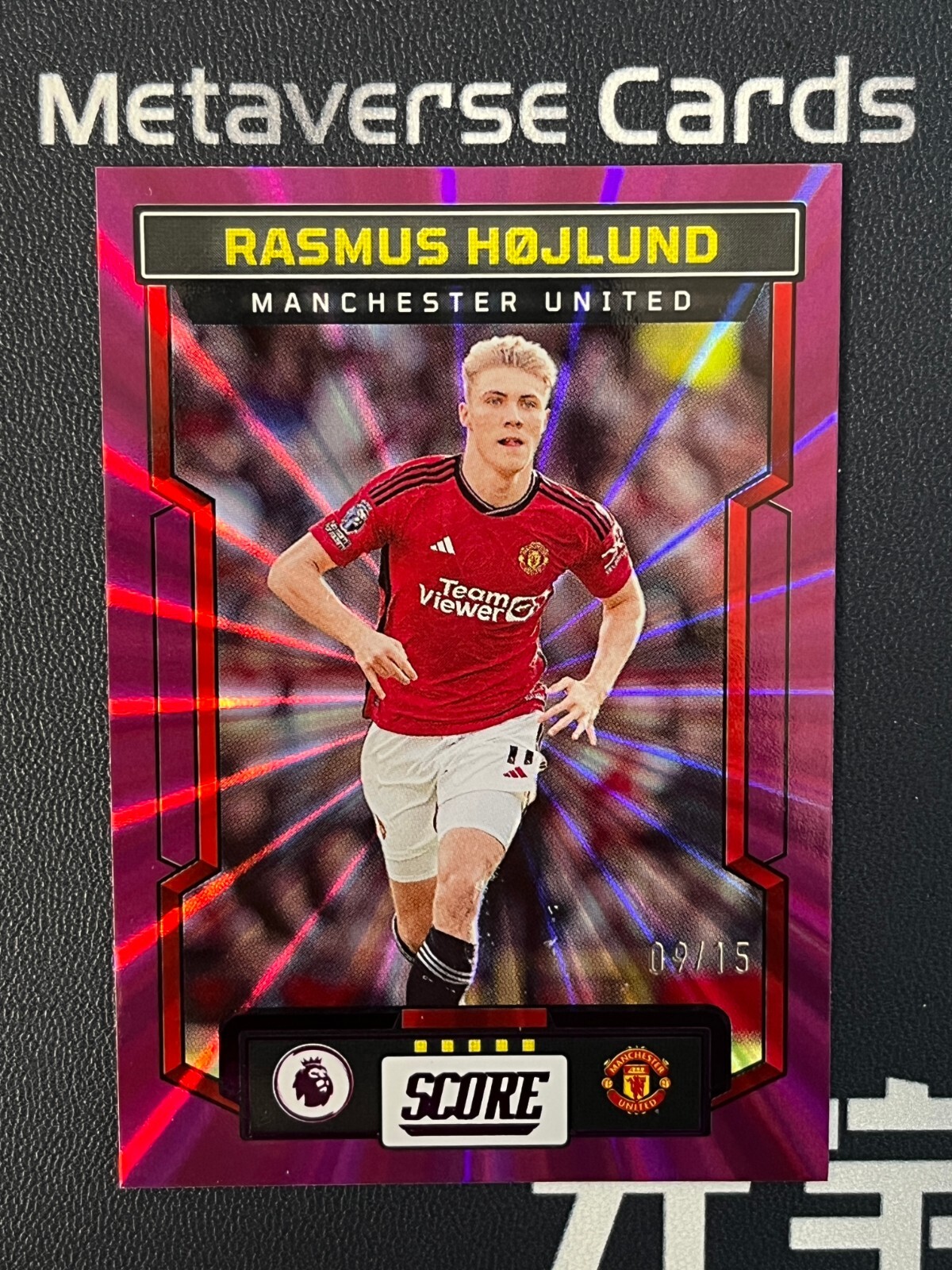 Rasmus Hojlund 2023 Score Premier League #148 Purple Laser /15 Price ...