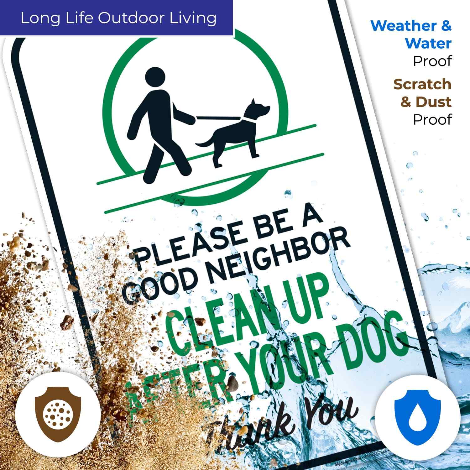 Clean Up After Your Dog Sign, Be A Good Neighbor Sign, | eBay