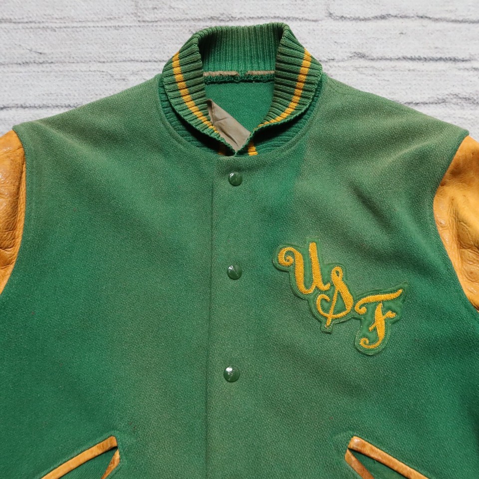 Vintage USF University of San Francisco Wool Leather Varsity Jacket ...