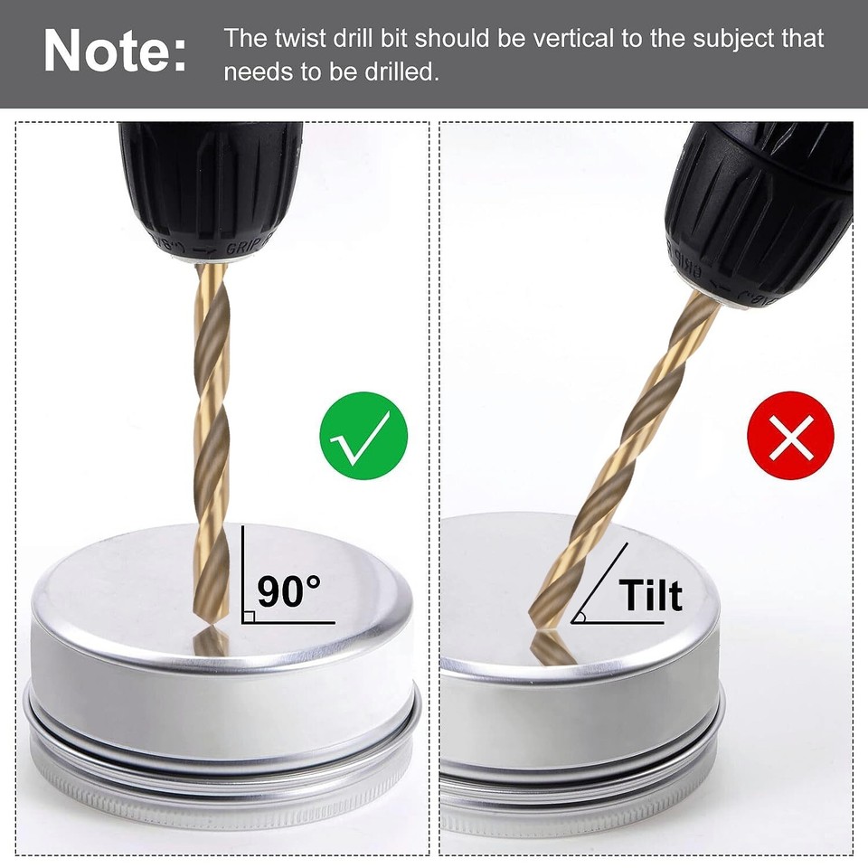 60Pcs Heavy Duty Drill Bit Sets, HSS Titanium Multi Drill Bits Twist ...