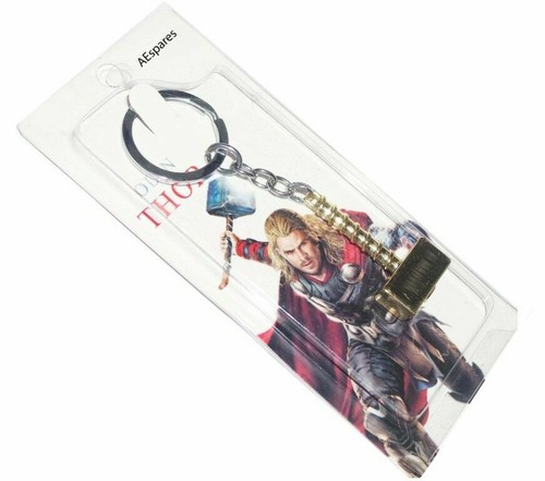 Thor Hammer Metal Keychain Avenger Marvel Collectible Keyring Golden ...