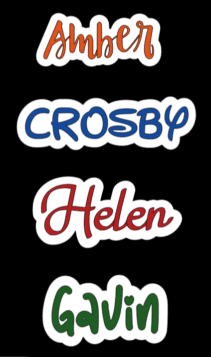 Offset/Bubble Easy Order Custom Personalized Decal/Vinyl Name Sticker ...