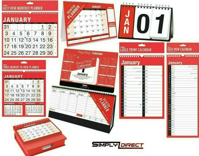 Tallon 3047 2022 Desktop Calendar with Memo Pad - Red/Black for sale ...