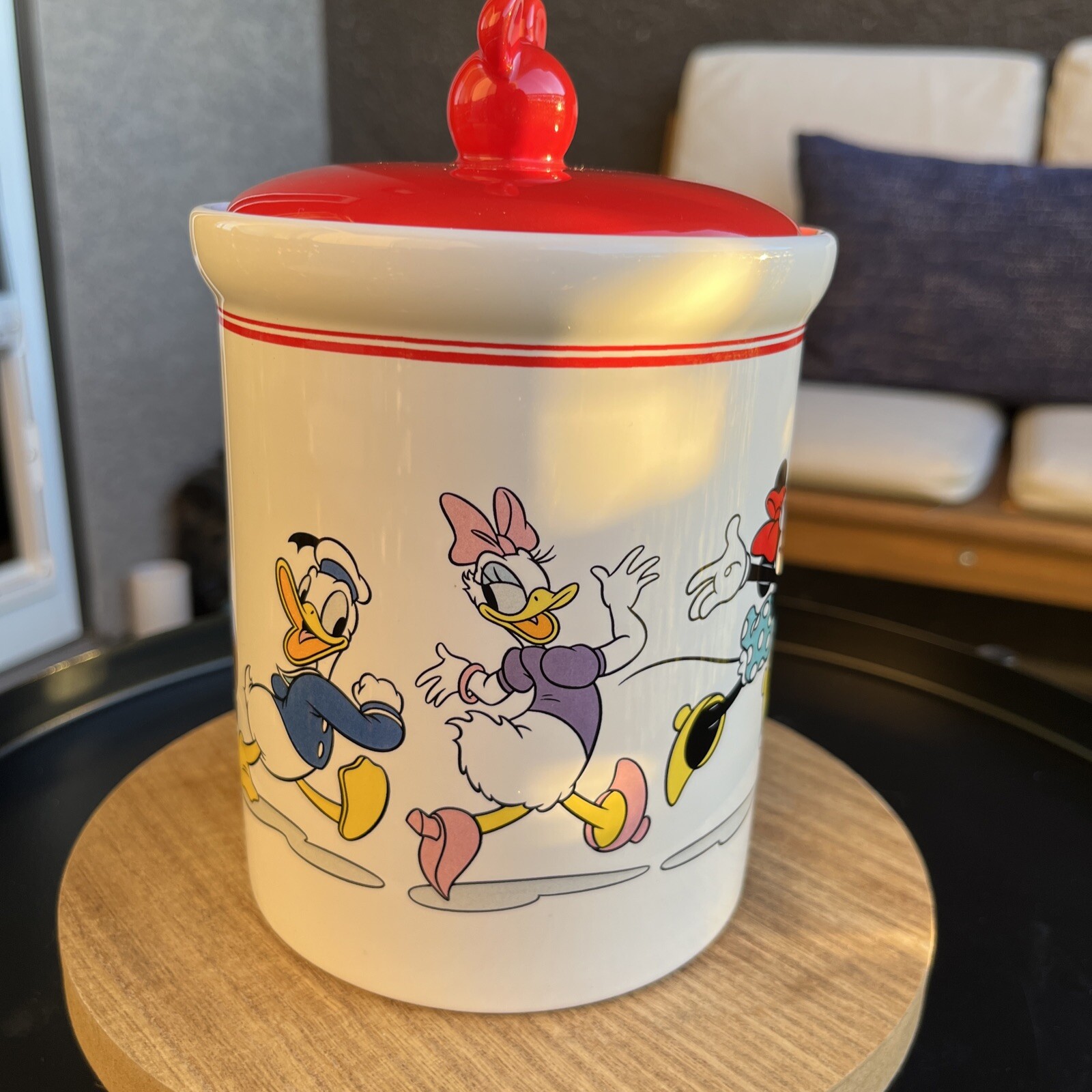 Disney Mickey Mouse & Friends Cookie Jar Bright Red Mickey Ears lid ...