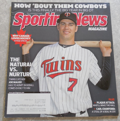 SPORTING NEWS Magazine, APRIL 26, 2010, TWINS' JOE MAUER Cover, DALLAS ...
