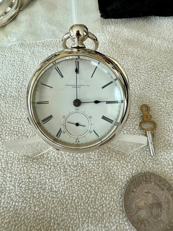 Civil War era Tremont Watch Co. Boston, Ma Coin Silver Pocket Watch ...