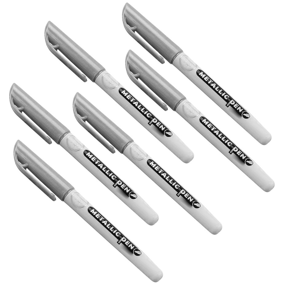 6PCS Silver EF Tip Epoxy Resin Acrylic Paint Highlight Pen Metallic ...