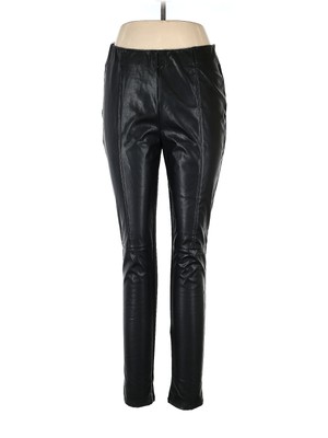 Dex Women Black Faux Leather Pants L | eBay