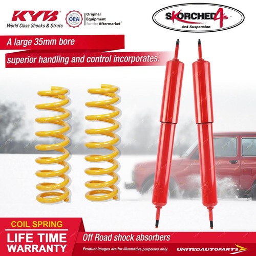 Fr KYB SKORCHED 4'S Shocks Raised King Springs for Landcruiser VDJ76 ...